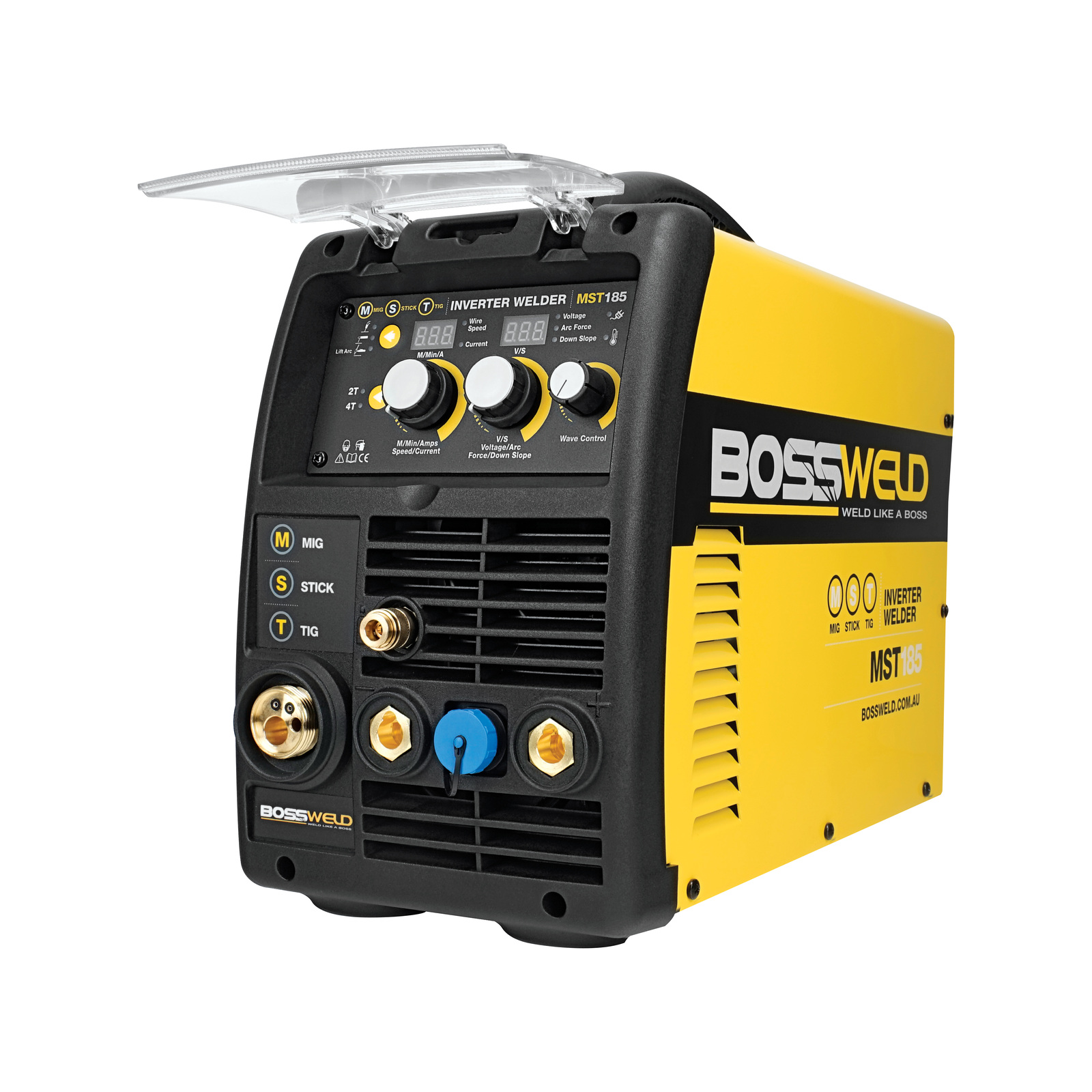 Bossweld MST185 Plus 180A MIG Stick and TIG Inverter Welder Bunnings Australia