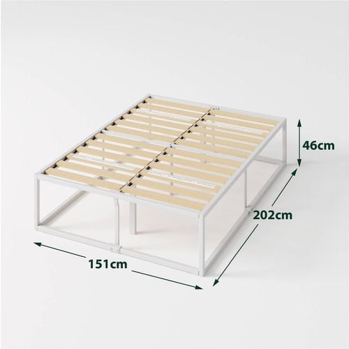 Zinus Queen Joseph Bed Frame Metal Bed Platform Base - 45cm High White ...