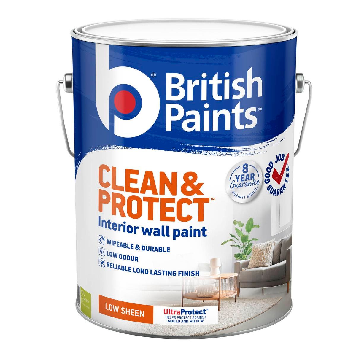 British Paints Mid Low Sheen Clean And Protect Interior Paint - 10L ...