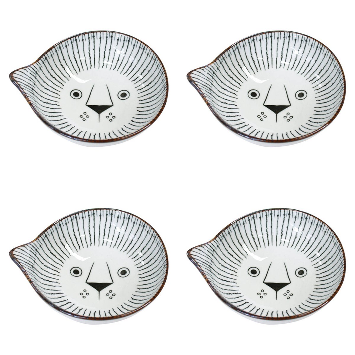 4PK LVD Ceramic 14.5cm Leo Lion Bowl Round Dinnerware Medium - White ...