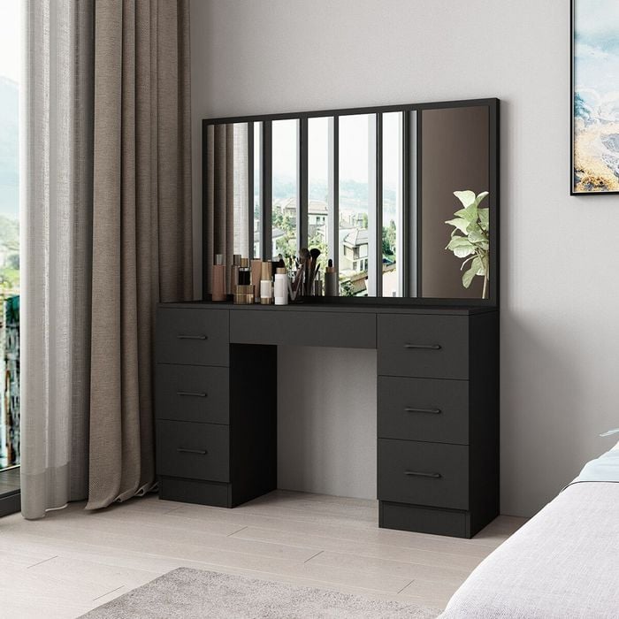 Luxsuite Dressing Table Set with Mirror Makeup - Bunnings Australia
