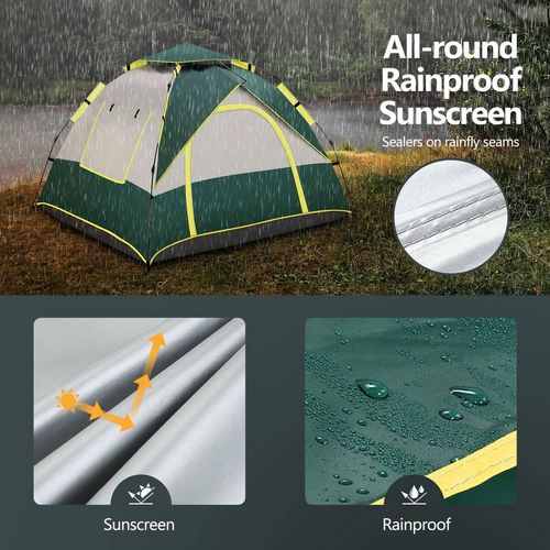 OGL Green White Tent 3 Person - Bunnings Australia