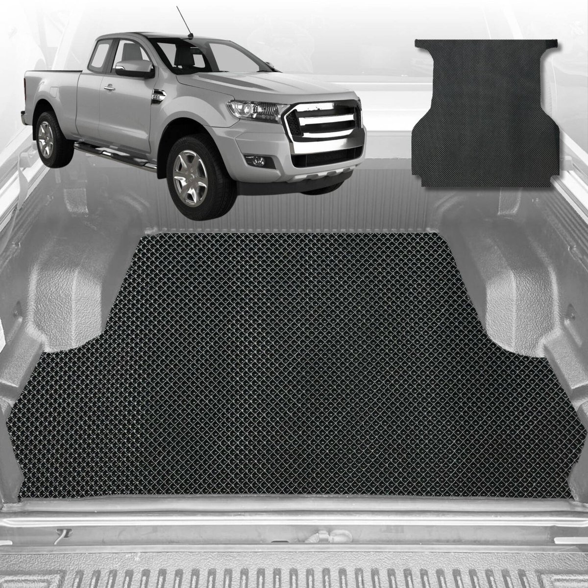 6D Diamond Ute Tub Mat for Ford Ranger (PX Dual Cab Ute) 2012-2015 ...