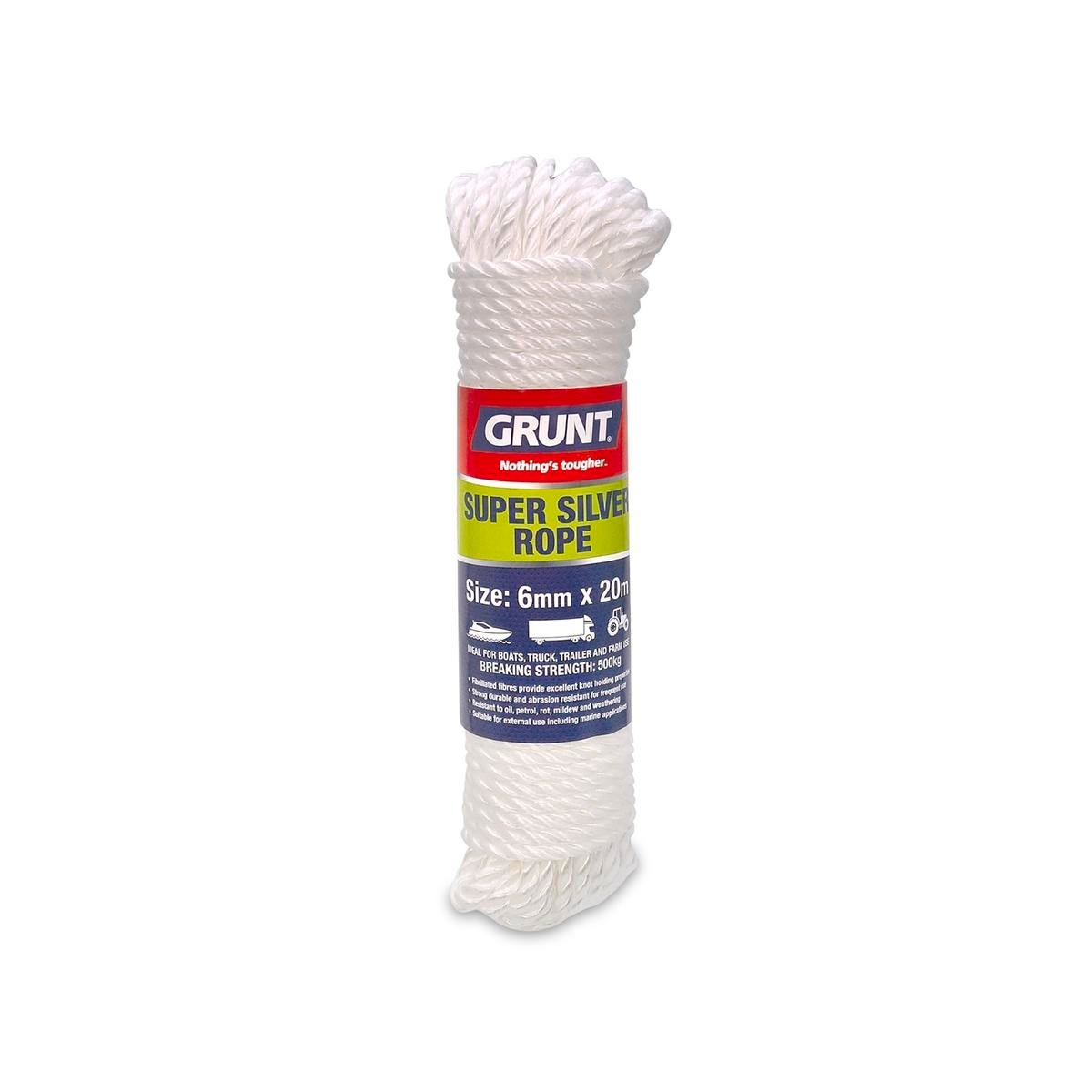Grunt 6mm x 20m White Super Silver Rope - Bunnings New Zealand