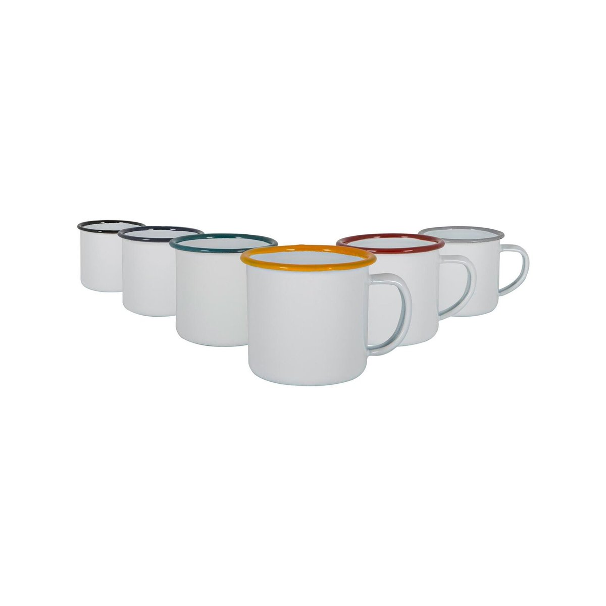 Argon Tableware White Enamel Espresso Cups - Steel Outdoor Camping Tea ...