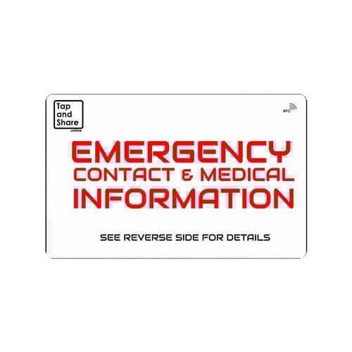 Smart Nfc Emergency Medical Alert Id Information Card With Passive ...