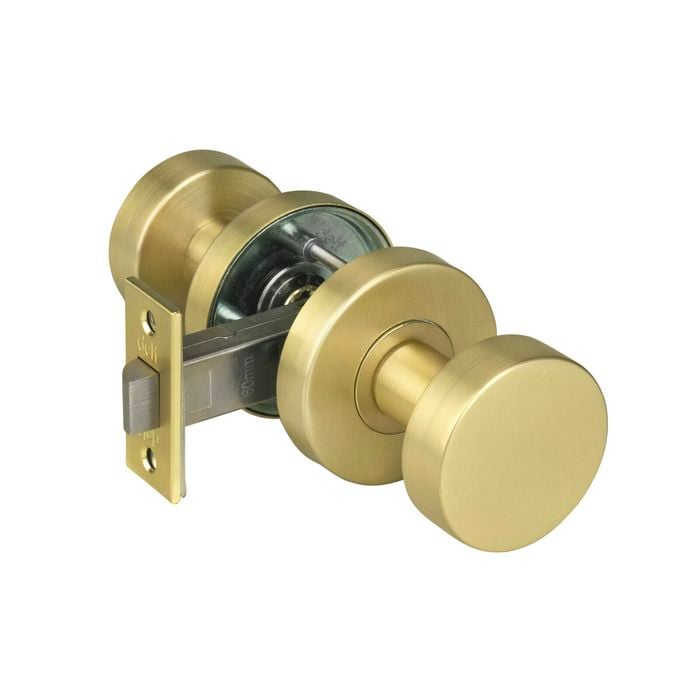 Delf Satin Brass Marbella Passage Knob Set - Bunnings Australia