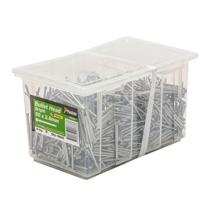 Paslode 50 x 2.8mm 5kg Bright Bullet Head Nail - 1900 Pack - Bunnings ...