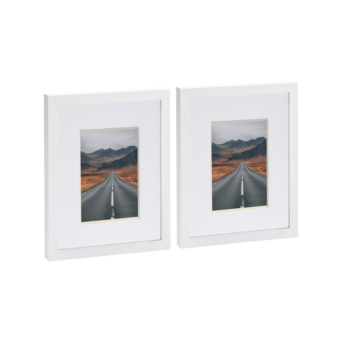 Nicola Spring Photo Frames with 4" x 6" Mount - 8" x 10" - White - Pack ...