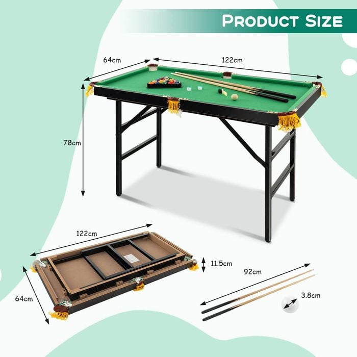 Costway Foldable Mini Billiard Table Set Portable Snooker Pool Game Toy ...