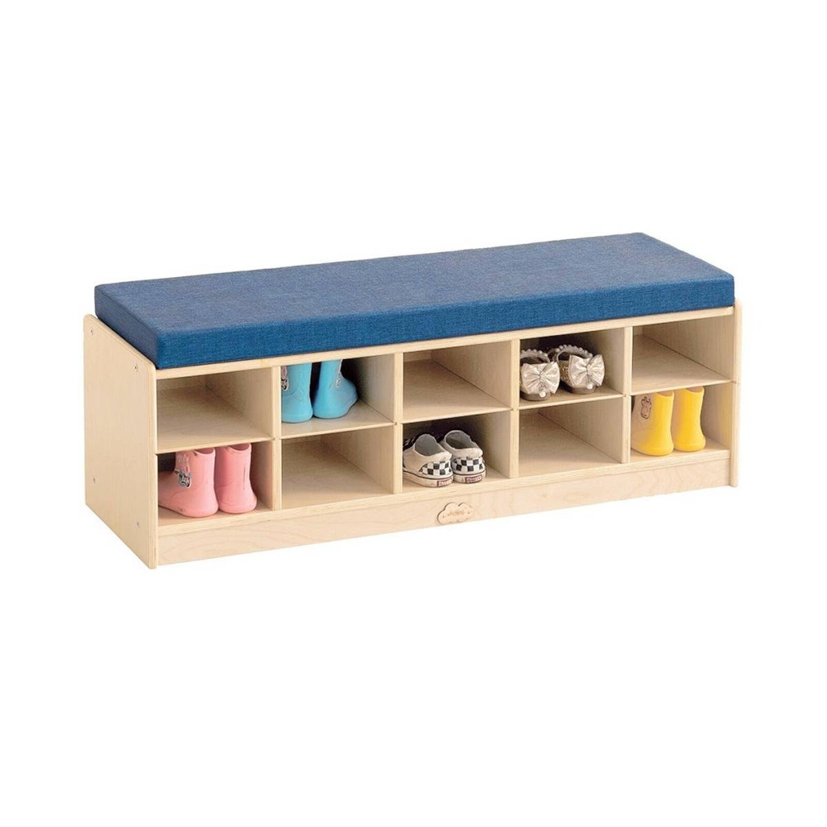 Jooyes 10 Cubbies Kids Shoes Storage Bench - oak | 100cm | Shoe Cabinet ...