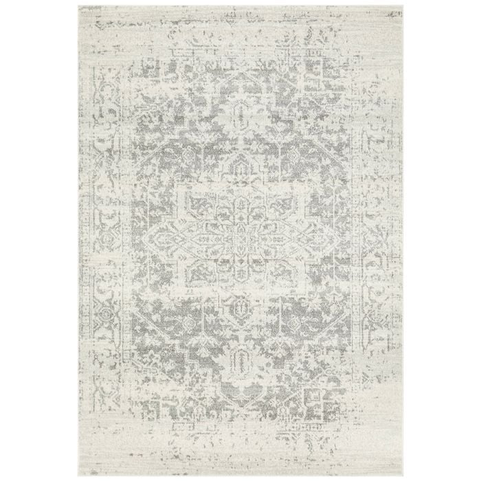 Sense 253 White Silver 330X240Cm Rug - Bunnings Australia