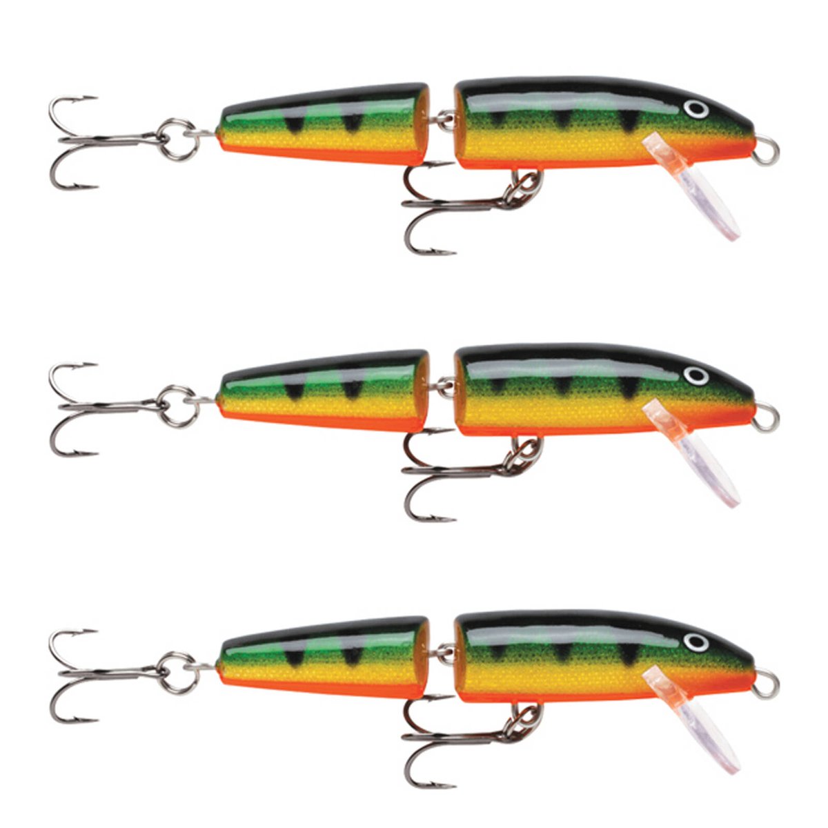 3x Rapala 7cm Jointed Shallow Diver Hard Body Fishing Lures - Perch ...