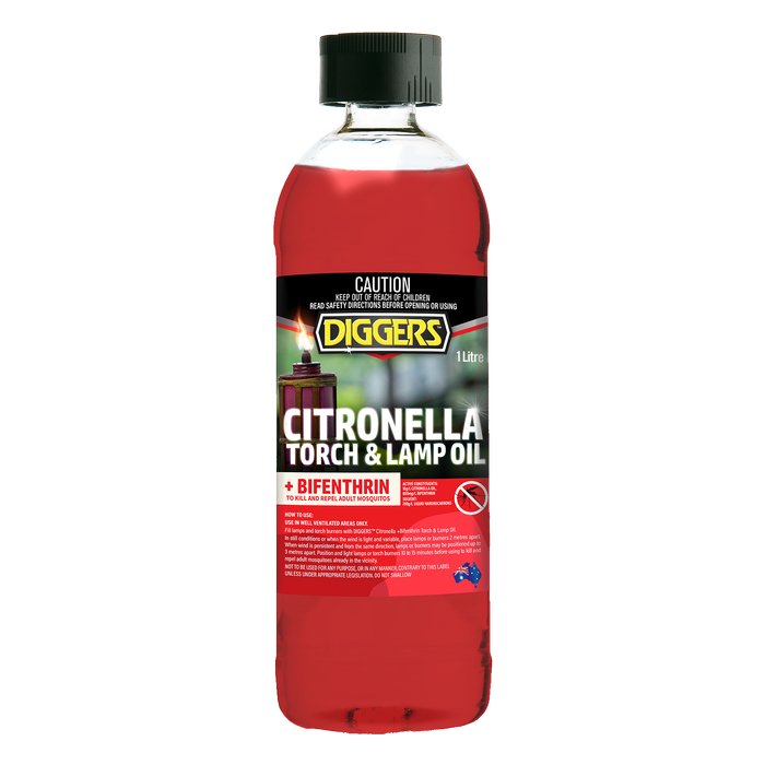 DIGGERS 1L Citronella Torch And Lamp Oil +Bifenthrin - Bunnings Australia
