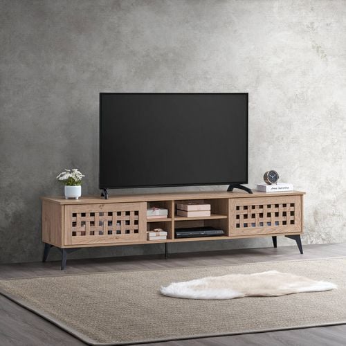 Clay Entertainment Unit TV Cabinet TV Stand 180cm 2 doors Oak ...