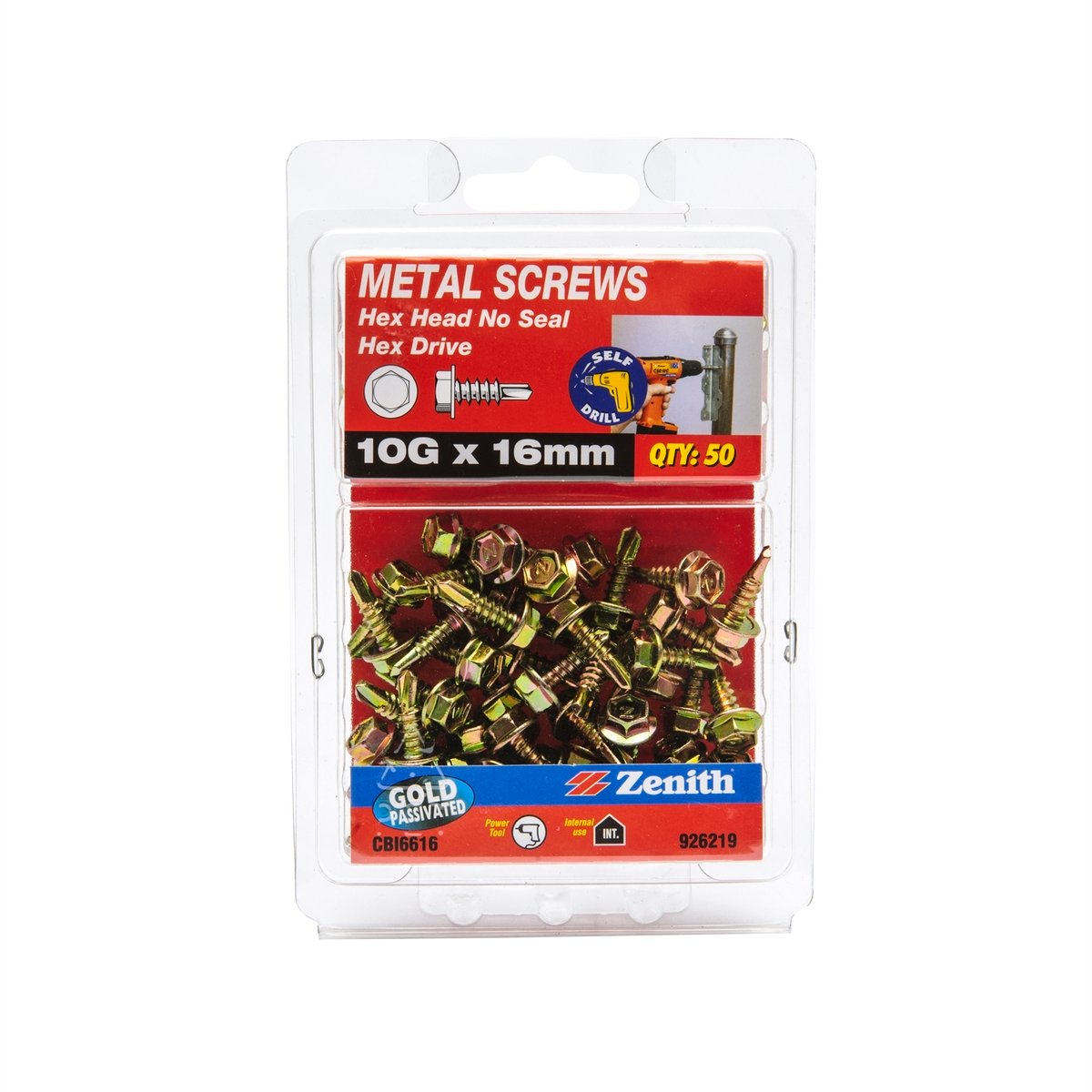 Zenith 10g x 16mm Hex Head Metal Screws - 50 Pack - Bunnings New Zealand