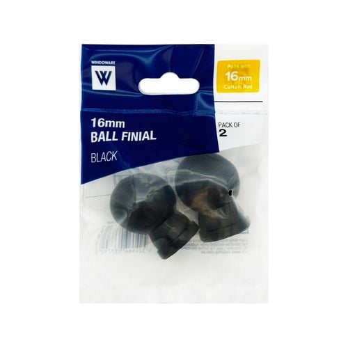 Windoware Black PVC Ball Finial - 2 Pack - Bunnings Australia