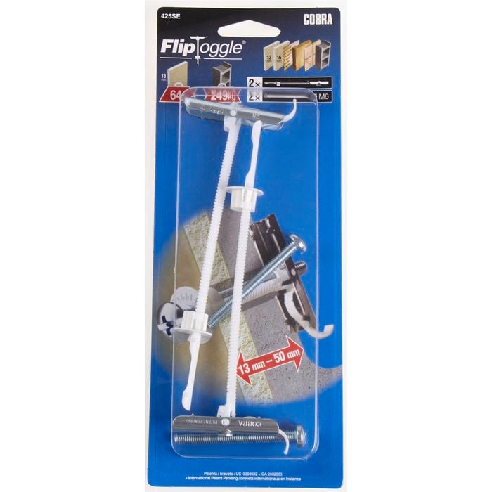 Cobra 6mm Flip Toggle Anchors - 2 Pack - Bunnings New Zealand
