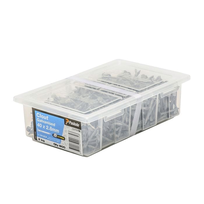 Paslode 40 x 2.8mm 2kg Galvanised Clouts - 800 Pack - Bunnings Australia