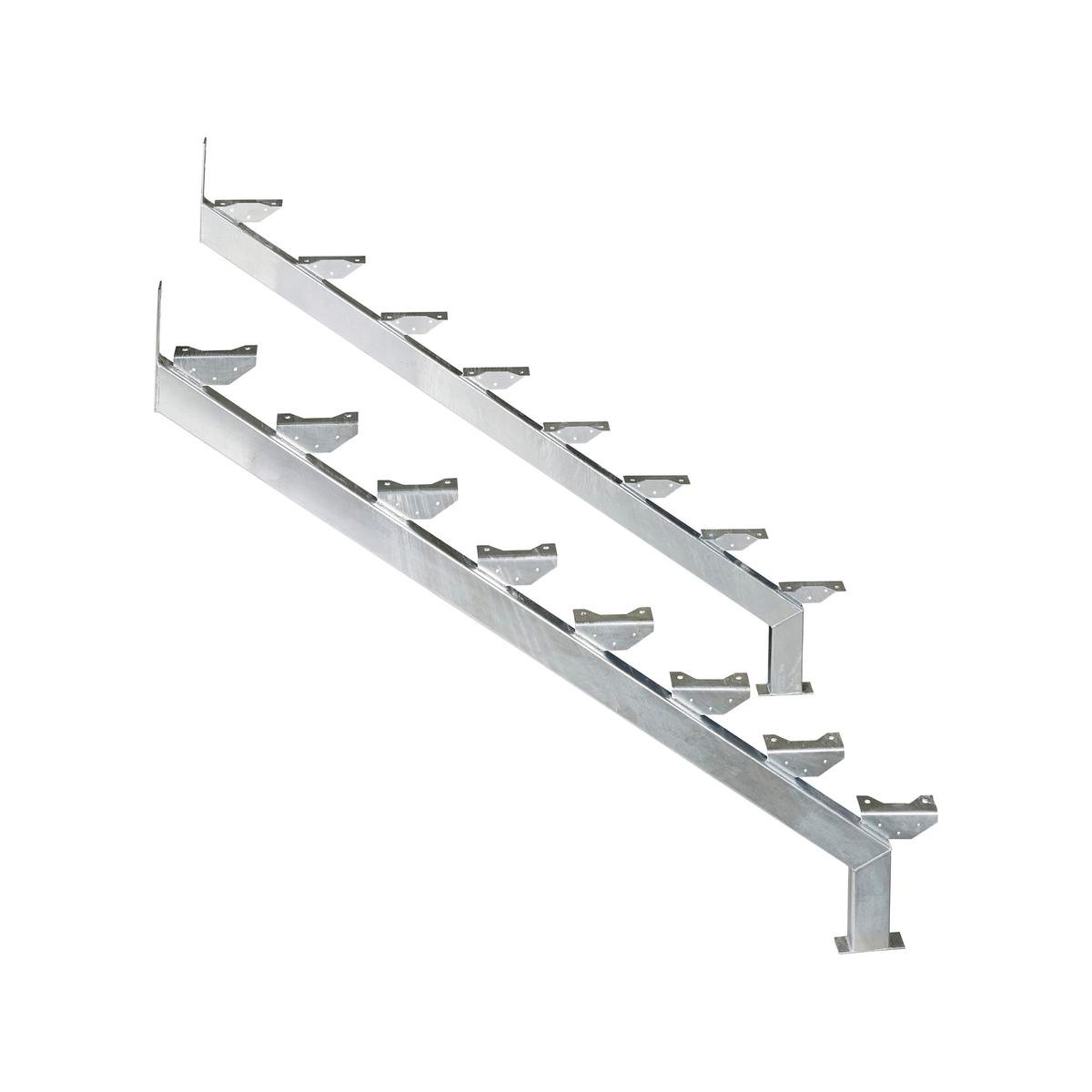 Galintel 8 Tread Heavy Duty Galvanised Steel Stair Stringer - 2 Pack ...