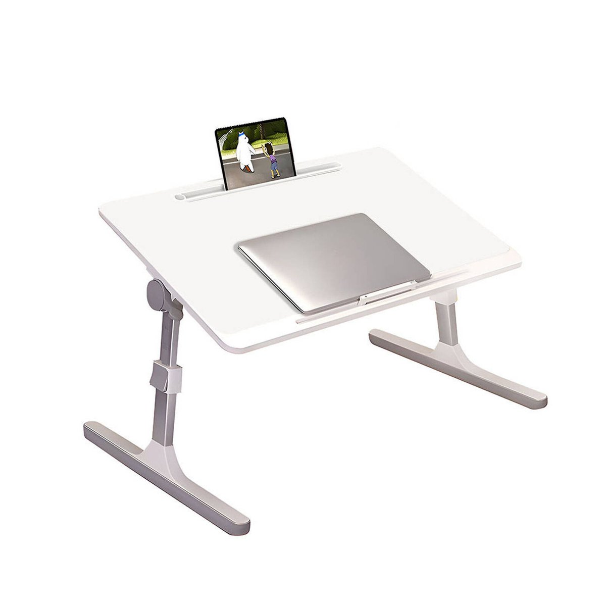 SOGA 60x40cm White Small Laptop Bed Portable Foldable Study Table ...