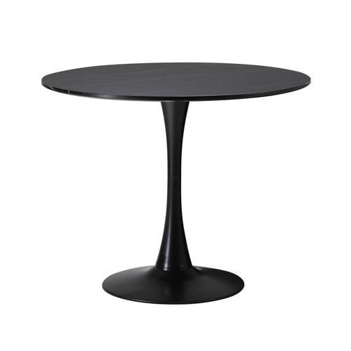 Oikiture 90cm Dining Table Round Metal Black - Bunnings Australia