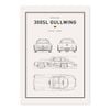 Classic Car Blueprint - Mercedes Benz 300SL Gullwing A1 Poster Print ...