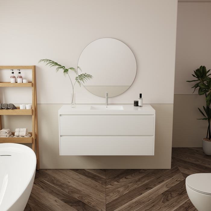 Forme Razor 1200mm Wallhung Vanity With Polymarble Top - White ...