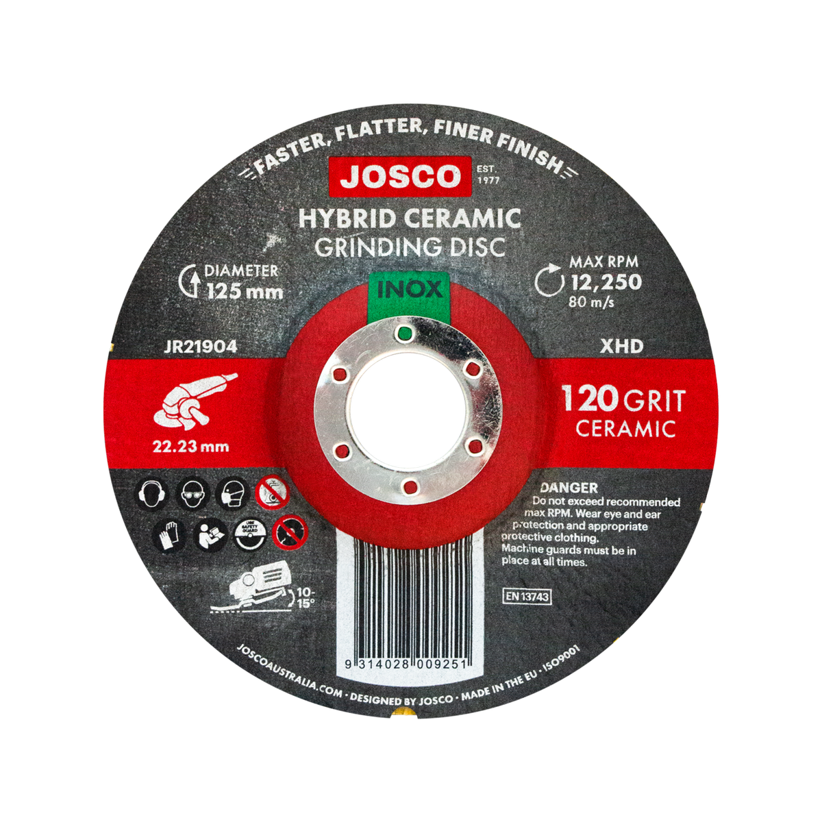 Josco 125mm 120G Hybrid Ceramic Grinding Disc - Bunnings Australia