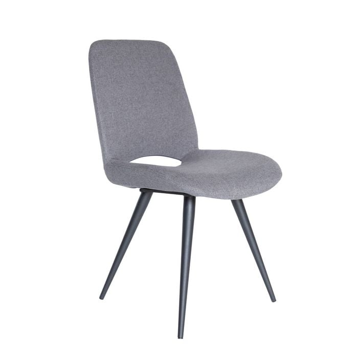 SKDL Spencer Dining Chair Black Legs Grey Fabric - Bunnings Australia