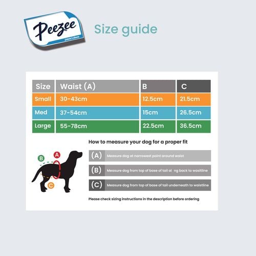 Paws & Claws 44 x 70cm Large Peezee Washable Pet Nappy - Bunnings Australia