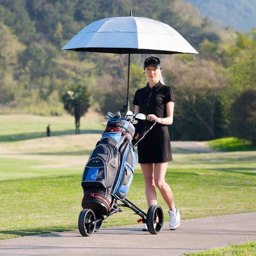 Costway 3-wheels Folding Golf Buggy Aluminum Golf Pull Cart Lightweight ...