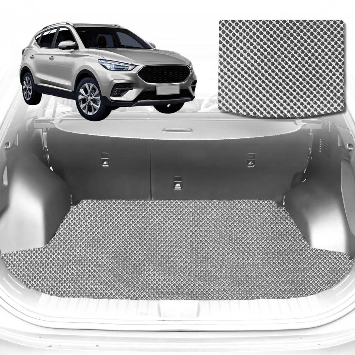 6D Diamond Car Boot Mat for MG ZS ZST 2017-Current-Cargo Mat-Grey ...