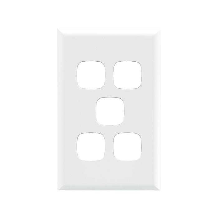 HPM EXCEL 5 Gang White Coverplate - Bunnings Australia