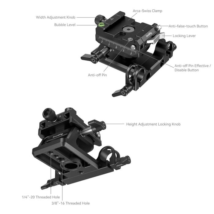 SmallRig Universal Arca-Swiss Height-Adjustable Mount Plate Kit 4233 ...