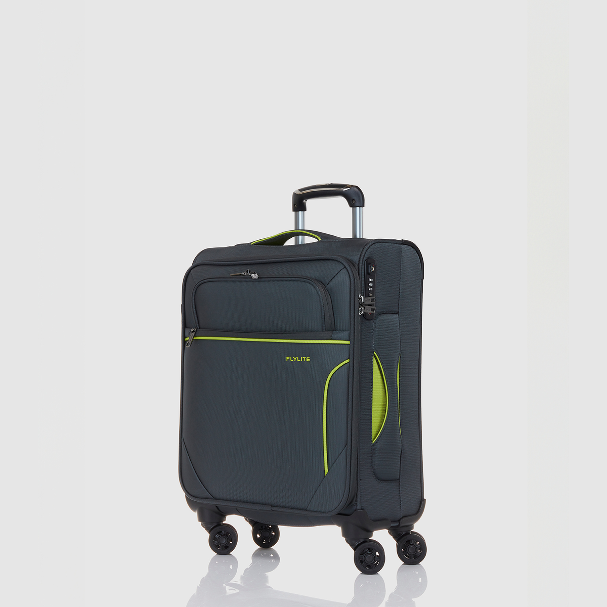 Flylite Grey/Lime Spin Air 4 55cm Suitcase - Bunnings Australia
