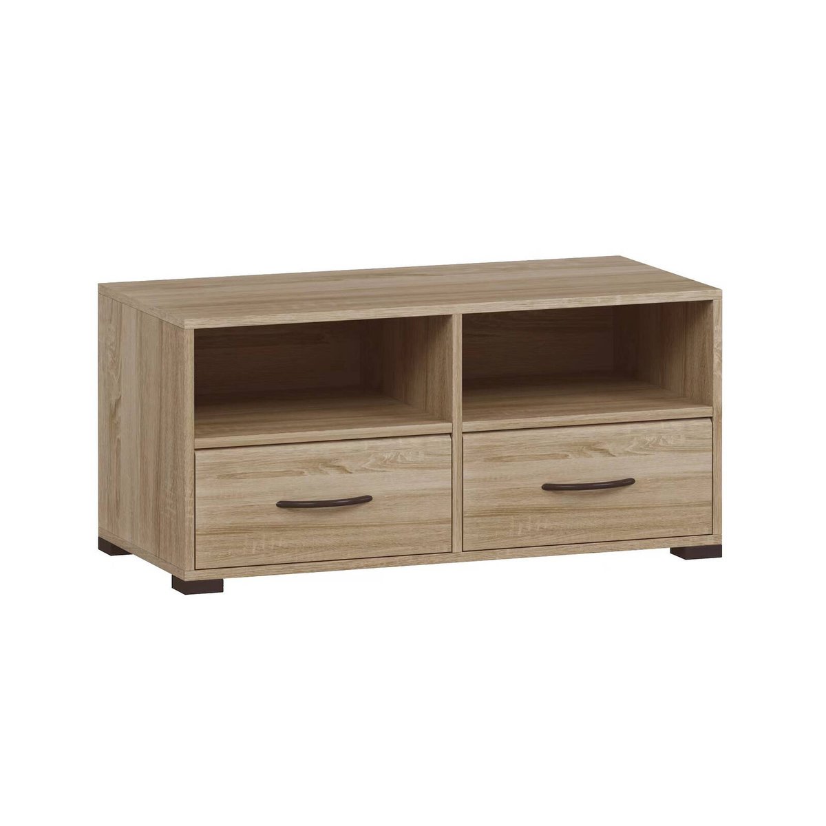 Practa Lowline TV Entertainment Unit Bundle - 2 Drawers - Oak ...