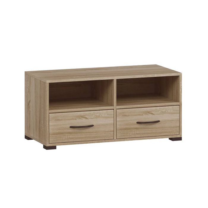 Practa Lowline TV Entertainment Unit Bundle - 2 Drawers - Oak ...