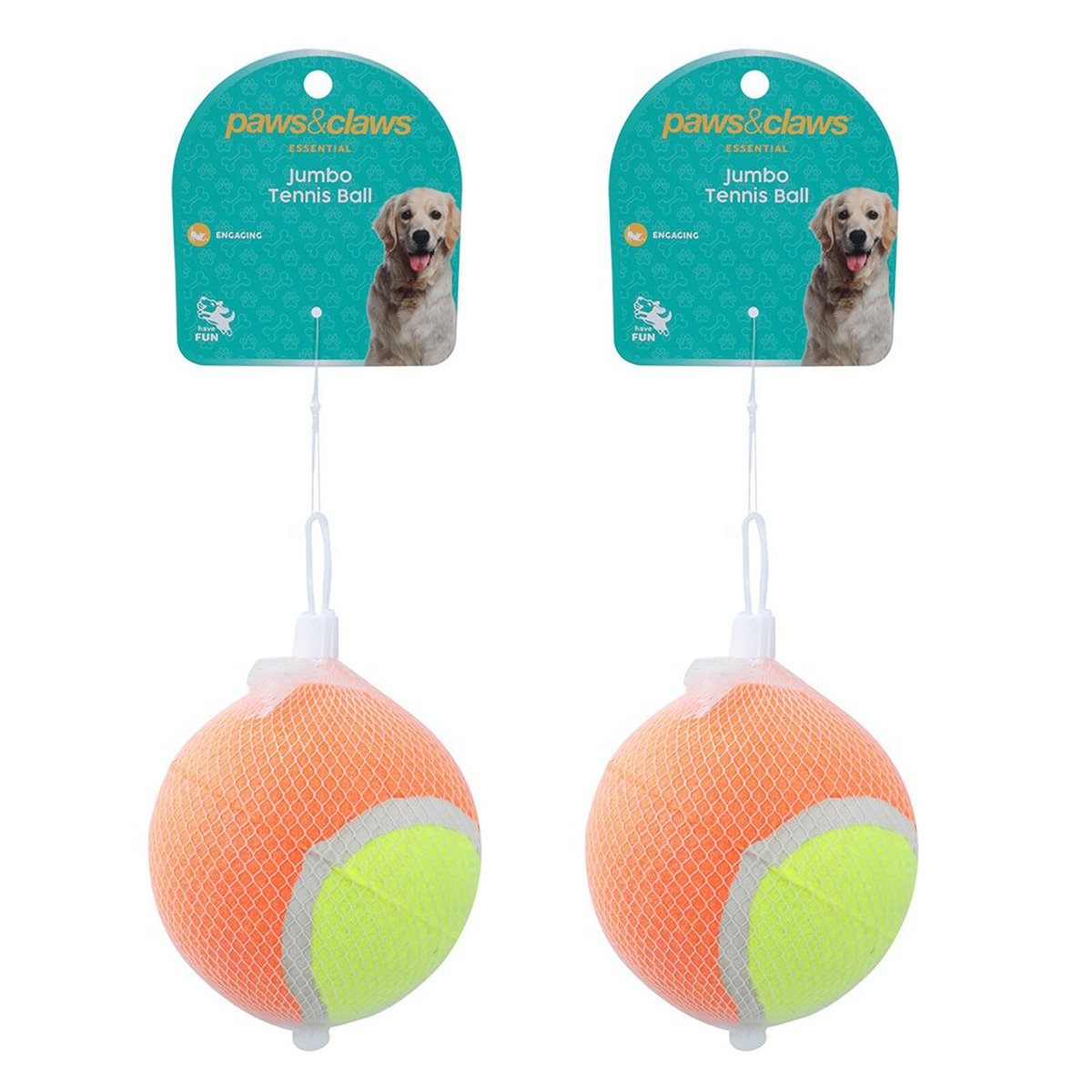 2x Paws And Claws Jumbo Tennis Ball 10cm Assorted - Bunnings Australia