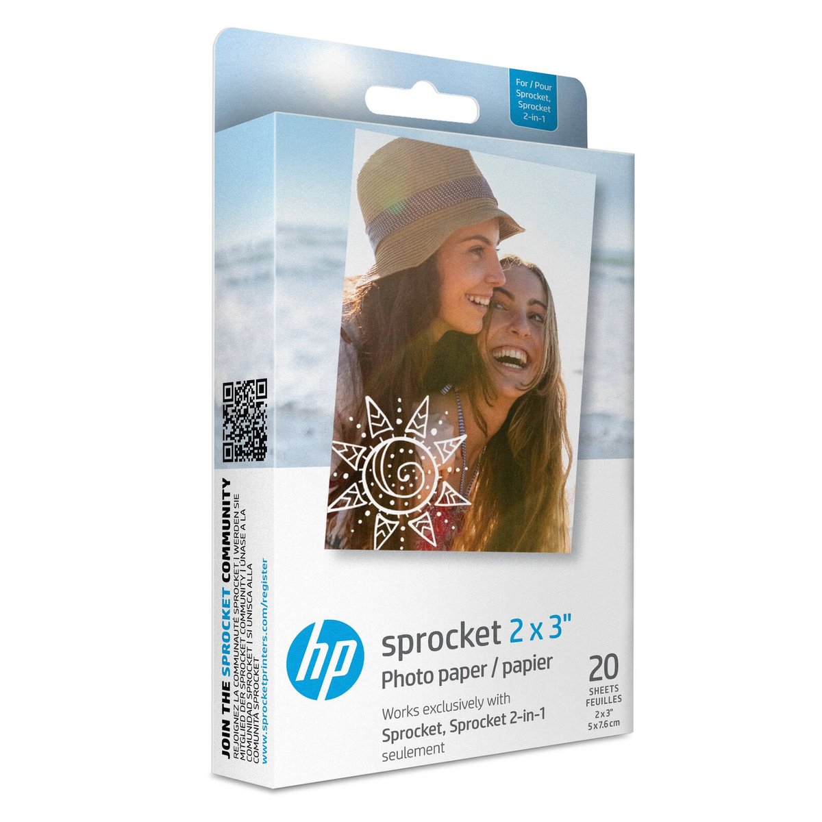 20x Pack Genuine HP Sprocket 2"x3" Premium Zink Sticker Photo Paper ...