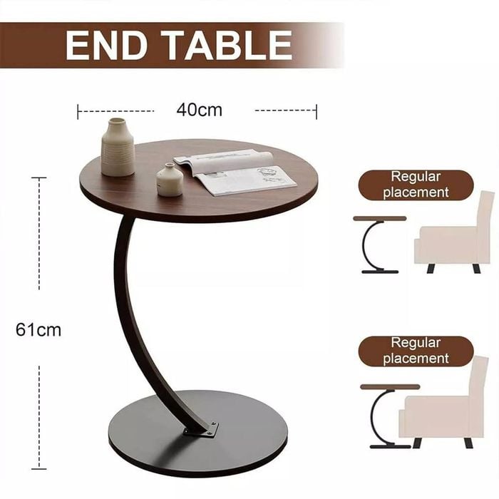Splendid Living Coffee Table Wood Sofa End Bedside Oval Shape Side ...