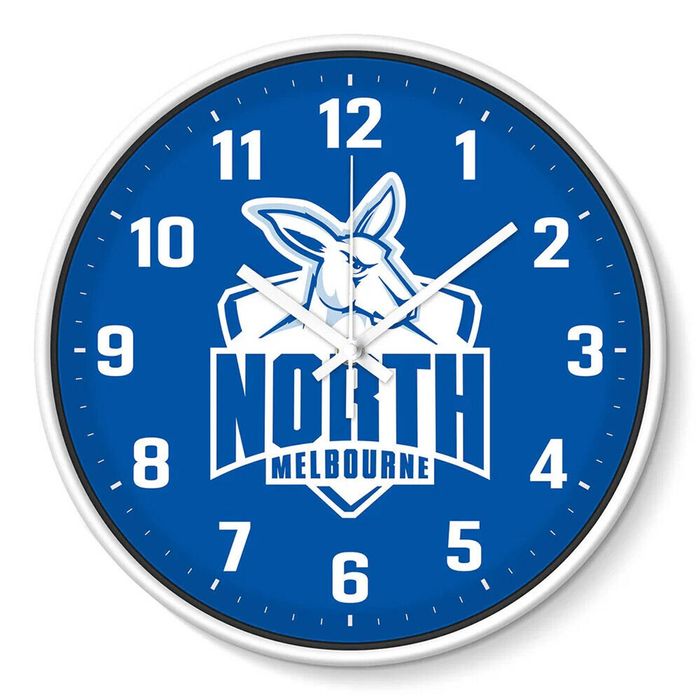 AFL Wall Clock - North Melbourne Kangaroos - Plastic - 30cm Diameter ...