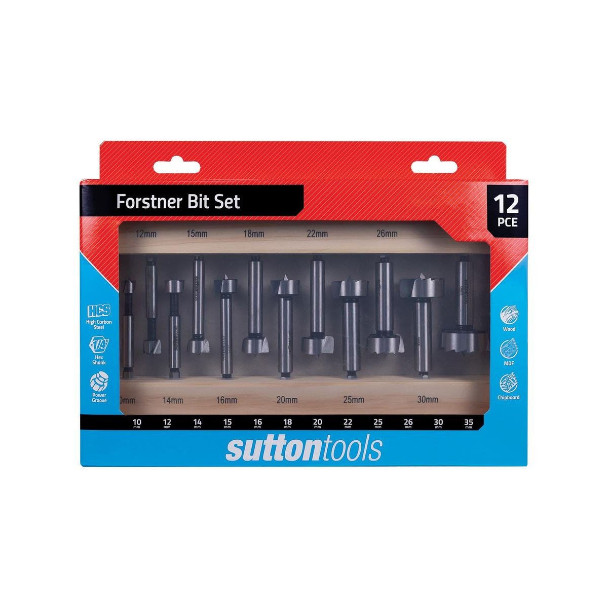 Sutton Tools 12 Piece Forstner Bit Set - Bunnings New Zealand