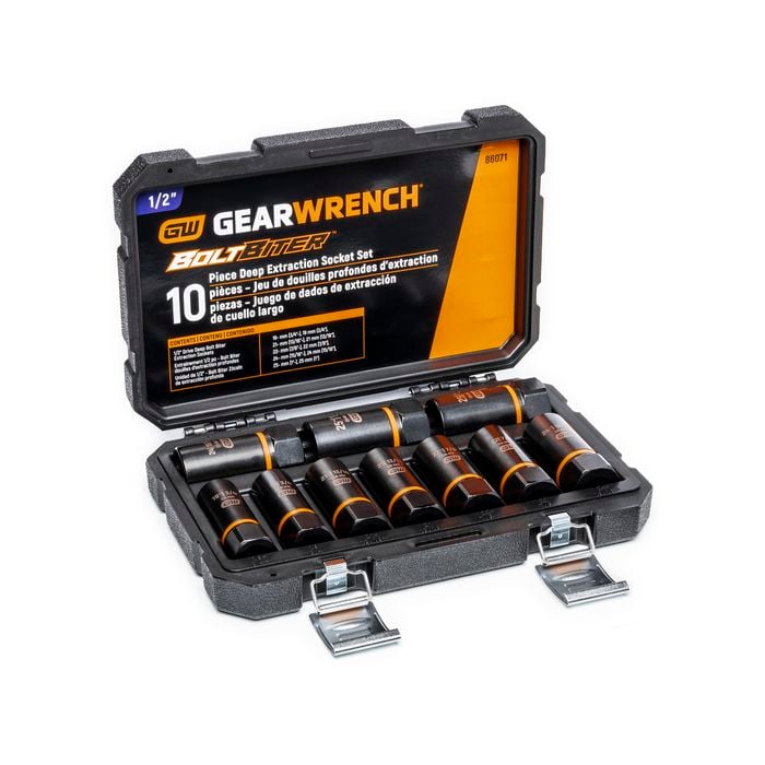 GEARWRENCH 10 Pc. 1/2" Drive Bolt Biter Deep Extraction Socket Set ...