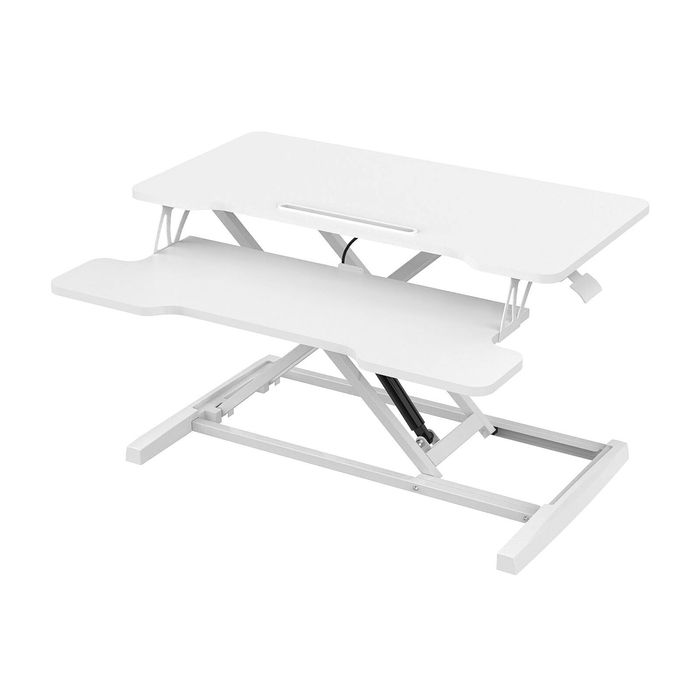Advwin Sit Standing Desk Riser Height Adjustable White - Bunnings Australia