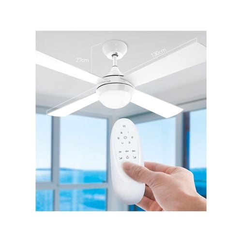 Arlec 130cm White 4 Blade Grid Connect Smart DC Ceiling Fan With LED ...
