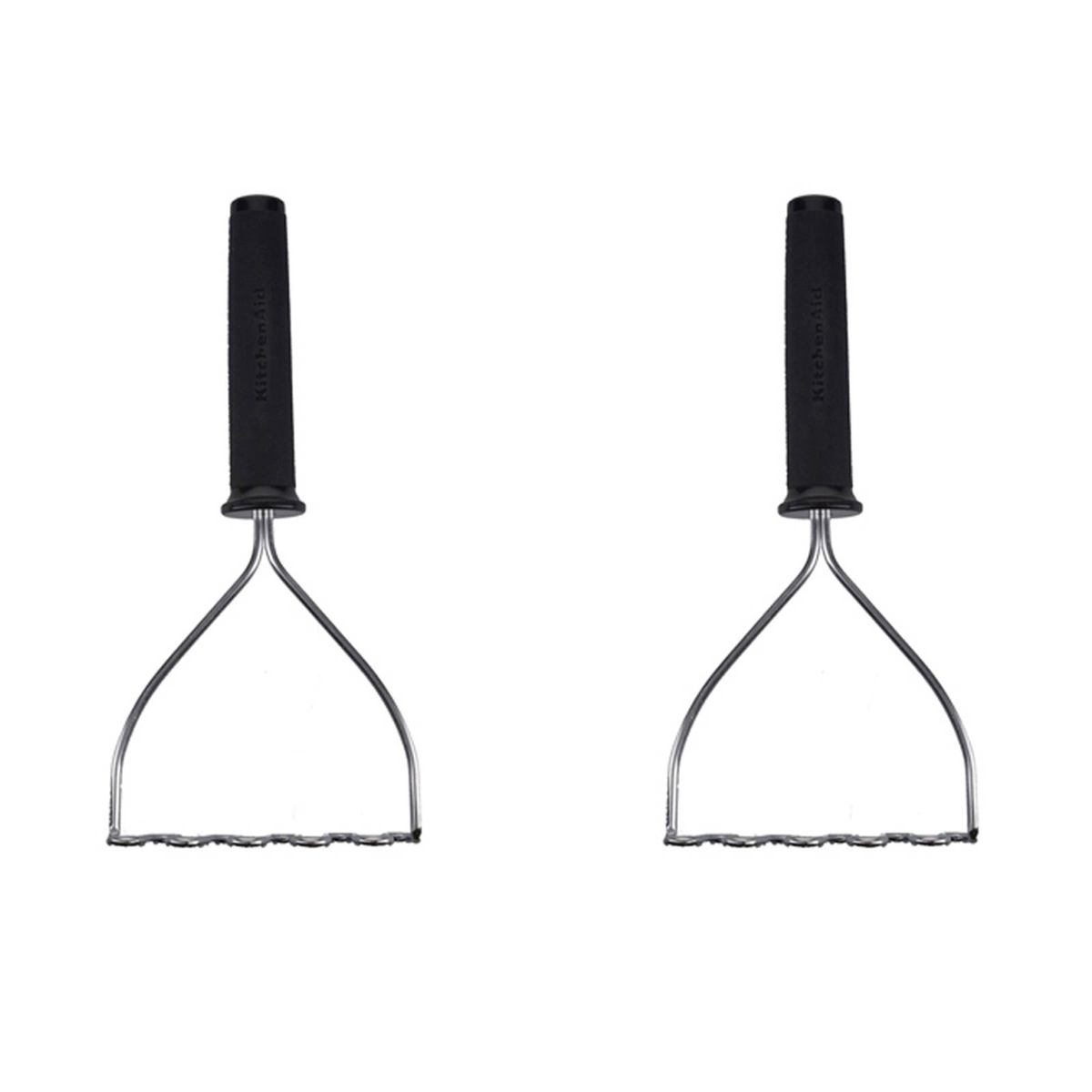 2PK KitchenAid S/Steel Potato Wire Masher Soft Touch - Black - Bunnings ...