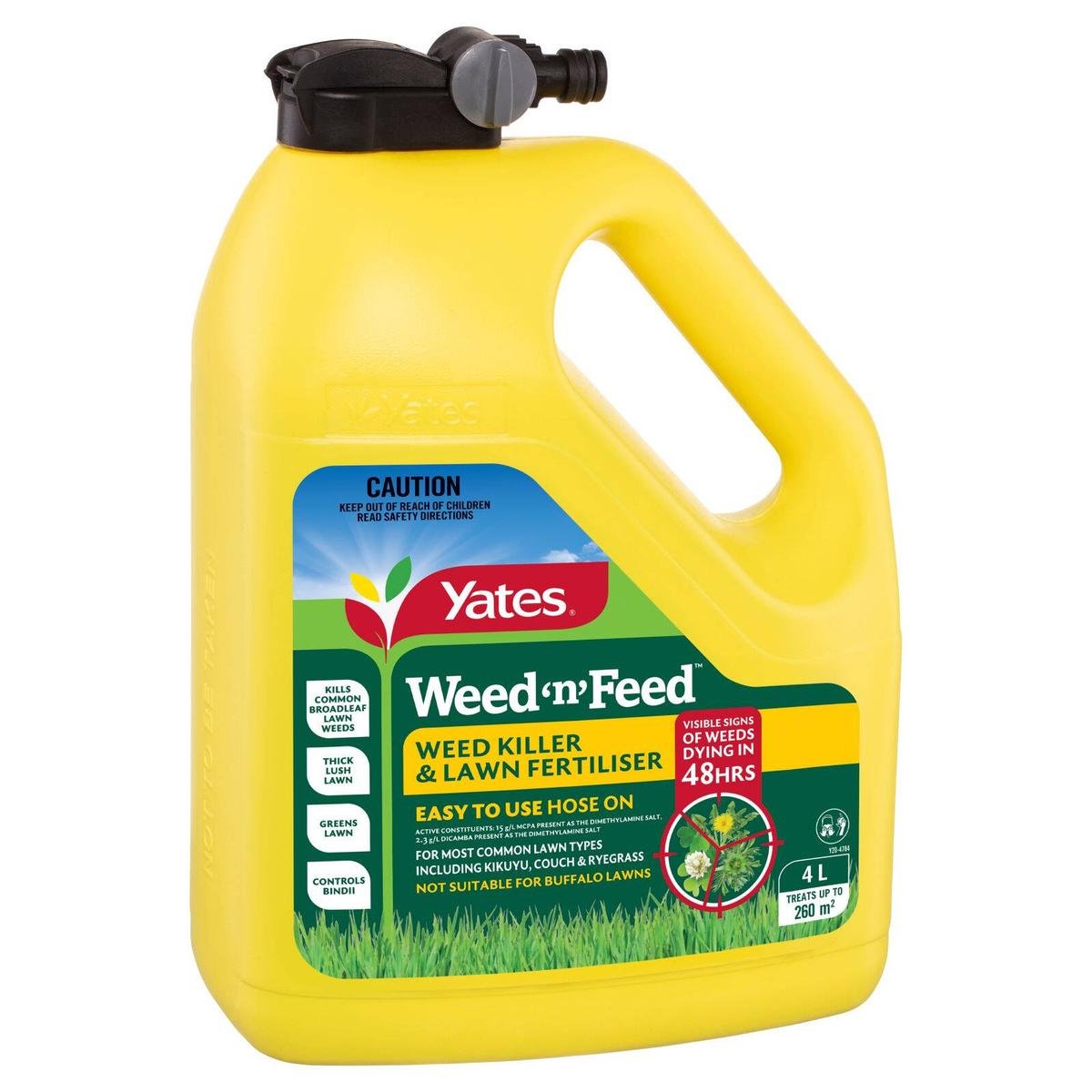 Yates 4L Weed 'n' Feed Hose On Lawn Weed Killer - Bunnings Australia