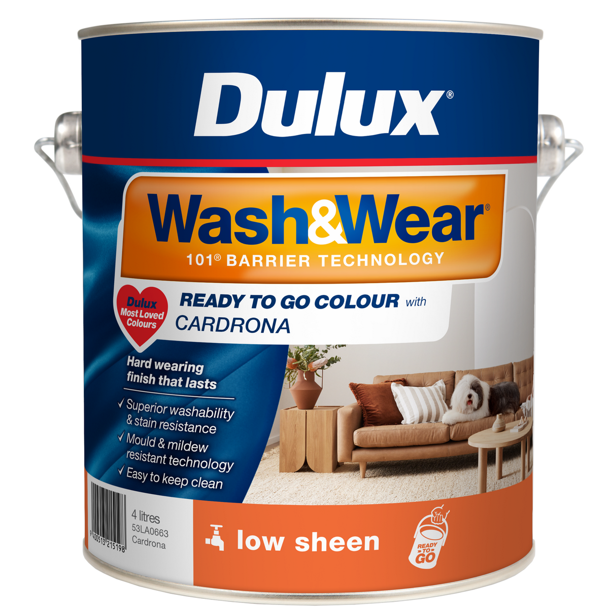 Dulux Wash&Wear 4L Cardrona Low Sheen Interior Paint - Bunnings New Zealand