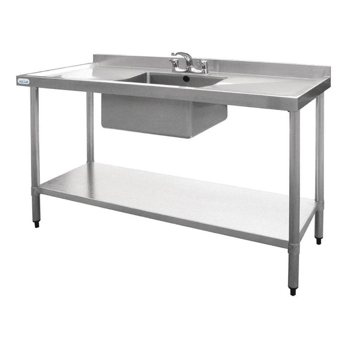 Vogue Single Bowl Sink Double Drainer - 1500mm x 700mm 90mm Drain ...